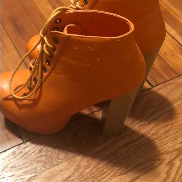 City Skyscraper | Shoes | Orange Platform City Skyscraper Bootie | Poshmark